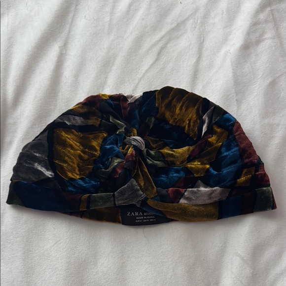 Zara | Accessories | Zara Velvet Turban Hat Multicolor | Poshmark